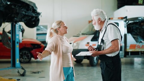 Dissatisfied Female Client Argues Mechanic Old Stock Footage Video (100 ...