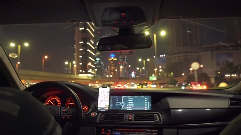 Driving Car On Dubai Marina Street Stock Footage Video (100% Royalty ...