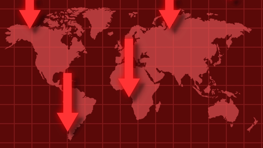 4K Business animation of a falling chart of a currency rate and ...
