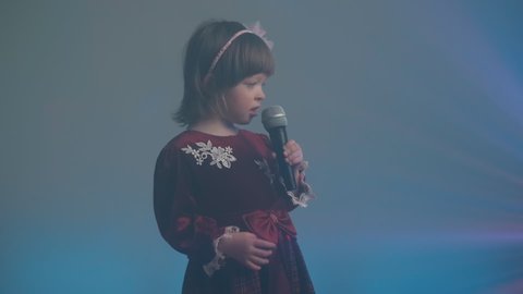 Cute Little Girl On Stage Vintage Stock Footage Video (100% Royalty ...