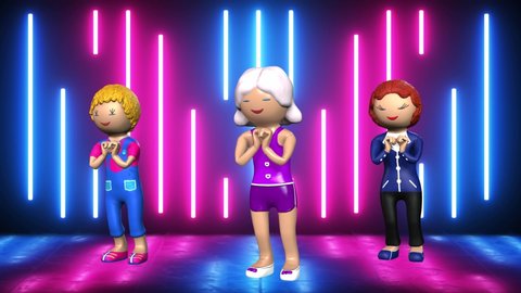 Cute Cartoon Dance Animation Background Stock Footage Video (100% ...