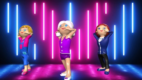 Cute Cartoon Dance Animation Background Stock Footage Video (100% ...