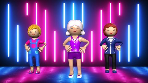 Cute Cartoon Dance Animation Background Stock Footage Video (100% ...