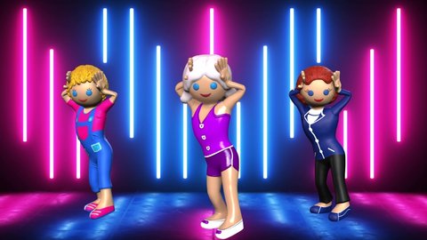 Cute Cartoon Dance Animation Background Stock Footage Video (100% ...