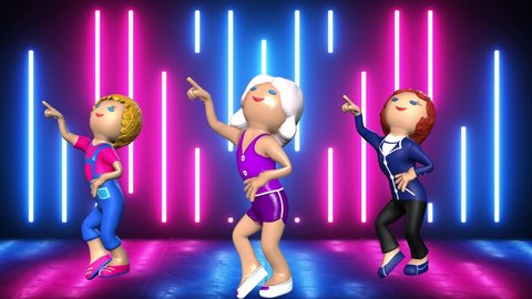 Cute Cartoon Dance Animation Background Stock Footage Video (100% ...