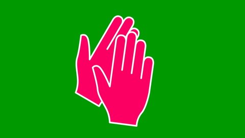 Animated Pink Symbol Hands Hands Clap Stock Footage Video (100% Royalty ...