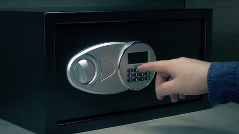 Man Opens Safe Takes Money Locks Stock Footage Video (100% Royalty-free ...