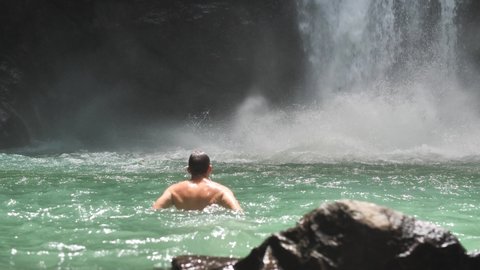 Fearless Young Man Diving Into Stream Stock Footage Video (100% Royalty ...
