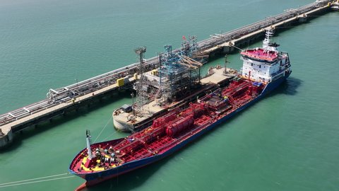 Petroleum Tanker Vessel Offloading Fuel Oil Stock Footage Video (100% ...