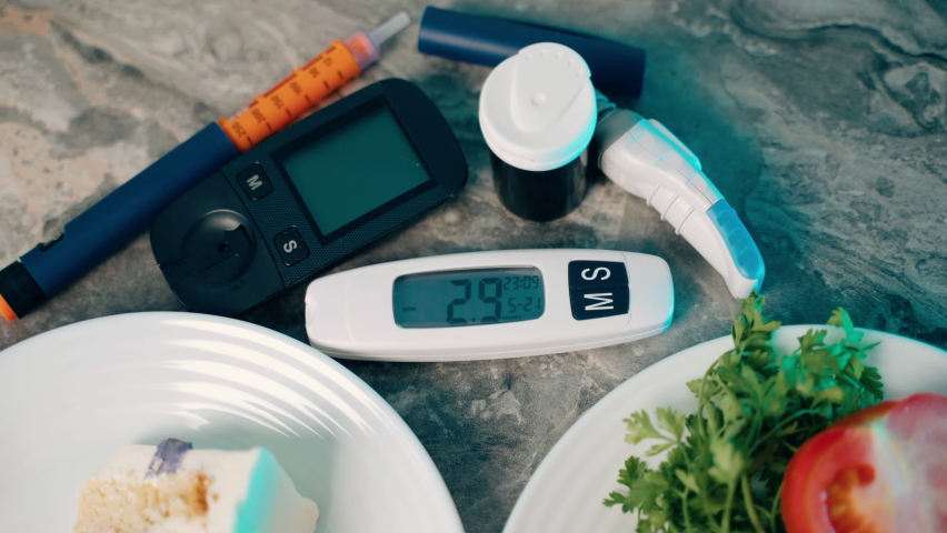 73 Healthy food glucose meter Stock Video Footage - 4K and HD Video ...