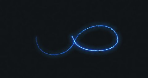 Animation Appearance Infinity Shape Blue Fire Stock Footage Video (100% ...