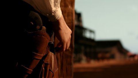 Cowboy Entering Wild West City Cu Stock Footage Video (100% Royalty ...