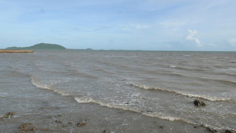 Side View Sea Waves Along Shore Stock Footage Video (100% Royalty-free ...