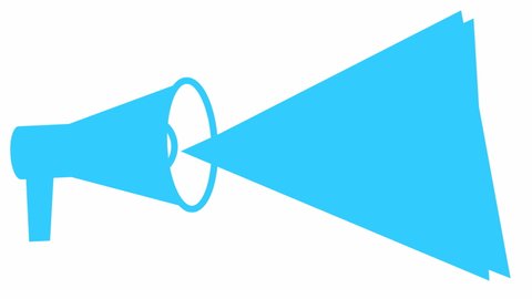 Animated Symbol Blue Megaphone Banner Looped Stock Footage Video (100% ...