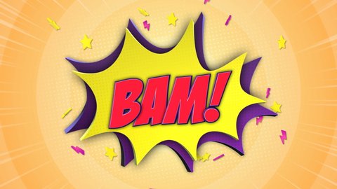 Bam Comic Text Speech Balloon Animation Stock Footage Video (100% ...