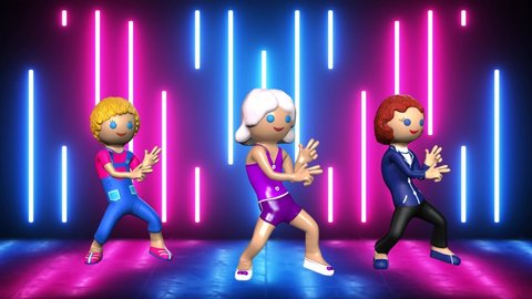 Cute Cartoon Dance Animation Background Stock Footage Video (100% ...