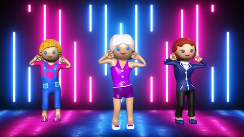 Cute Cartoon Dance Animation Background Stock Footage Video (100% ...