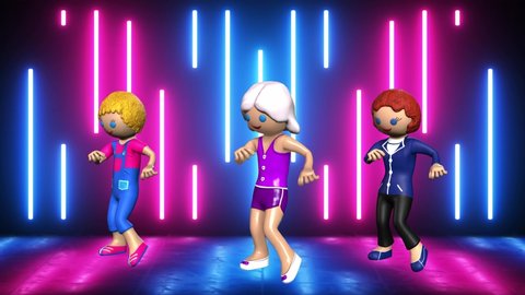 Cute Cartoon Dance Animation Background Stock Footage Video (100% ...