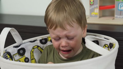 Child Crying Tears Flow Sitting Toy Stock Footage Video (100% Royalty ...