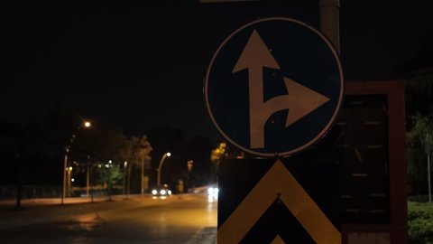 Image Reflective Traffic Signs That Provide Stock Footage Video (100% ...