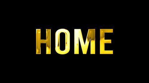 Home Letter Gold Text Animation On Stock Footage Video (100% Royalty ...