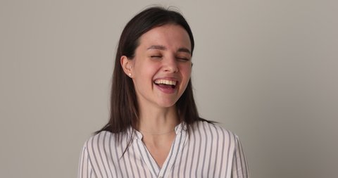 Head Shot Portrait Cheerful Vivacious Beautiful Stock Footage Video ...