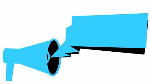 Animated Symbol Blue Megaphone Banner Looped Stock Footage Video (100% ...