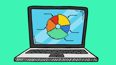 Animation Round Chart Showing On Laptop Stock Footage Video (100% ...