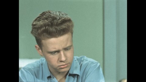 1940s Hand Closes Slate Boy Sits Stock Footage Video (100% Royalty-free ...