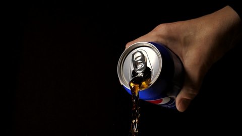 Pouring Pepsi Cola Can Camera Flies Stock Footage Video (100% Royalty ...