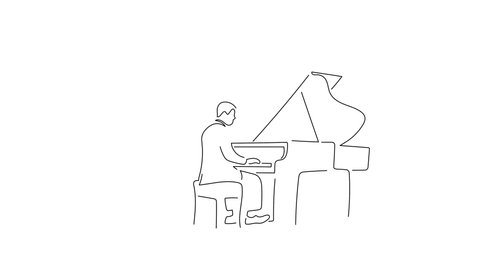 Piano Player Line Art Animation Video Stock Footage Video (100% Royalty ...