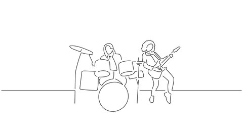 Rock Band Line Art Animation Video Stock Footage Video (100% Royalty ...