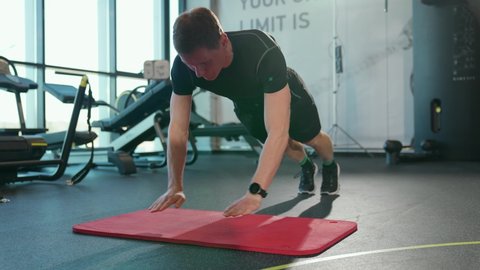 Athletic Man Performs Explosive Push Ups Stock Footage Video (100% ...