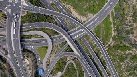 Massive Multi Level Highway Interchange Traffic Stock Footage Video ...