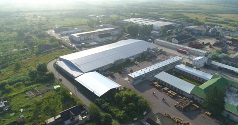Modern Factory Top View Flight Over Stock Footage Video (100% Royalty ...
