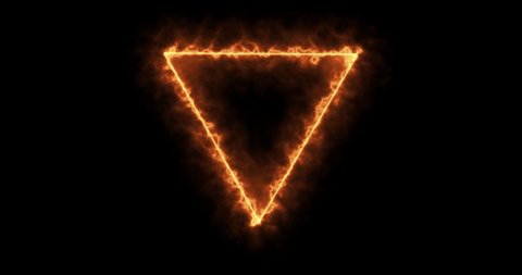 Fire Triangle On Black Background Abstract Stock Footage Video (100% ...