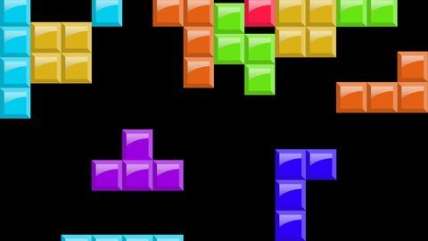Vertical Puzzle Tetris Block Slide Transition Stock Footage Video (100% ...