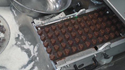 Making Machine Chocolate Sweets Chocolate Factory Stock Footage Video ...