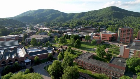 Aerial Rising Pullout Appalachian State University Stock Footage Video ...