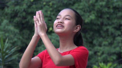 Thankful Appreciative Girl Child Stock Footage Video (100% Royalty-free ...