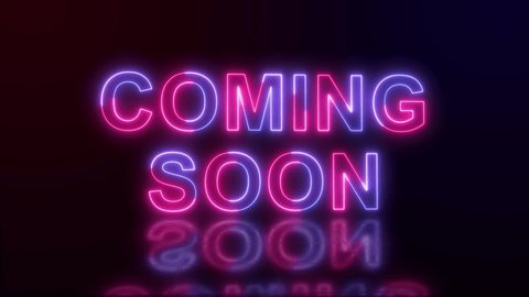 Animation Coming Soon Neon Glow Lights Stock Footage Video (100% ...