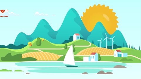 Summer Time Animated Intro Illustration Stock Footage Video (100% ...