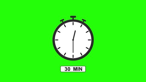 Animation Timer 30 Minutes Stopwatch Icon Stock Footage Video (100% ...