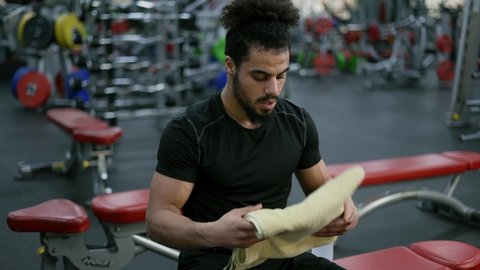 Man Sitting Using Towel Swipe Sweat Stock Footage Video (100% Royalty ...