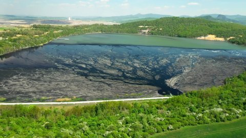 Coal Sludge Pond Venuse Landscape Damaged Stock Footage Video (100% ...