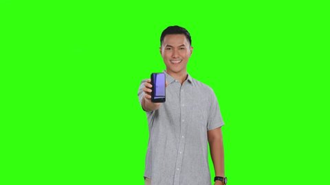 Indonesian Man On Green Screen Background_hands Stock Footage Video ...