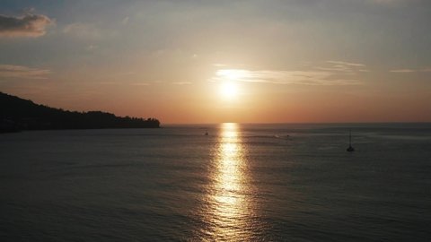 Aerial View Kamala Beach Sunset Phuket Stock Footage Video (100% ...