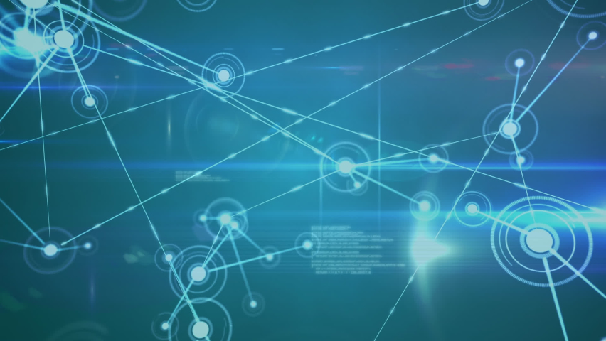 animation network connections icons on blue Stock Footage Video (100% ...
