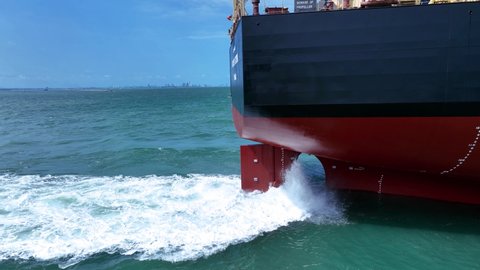 Propeller Large Ship Underwater Spinning Power Stock Footage Video (100 ...