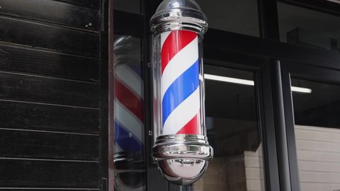 Barber Pole Retro Swirl Sign Hairdresser Stock Footage Video (100% ...